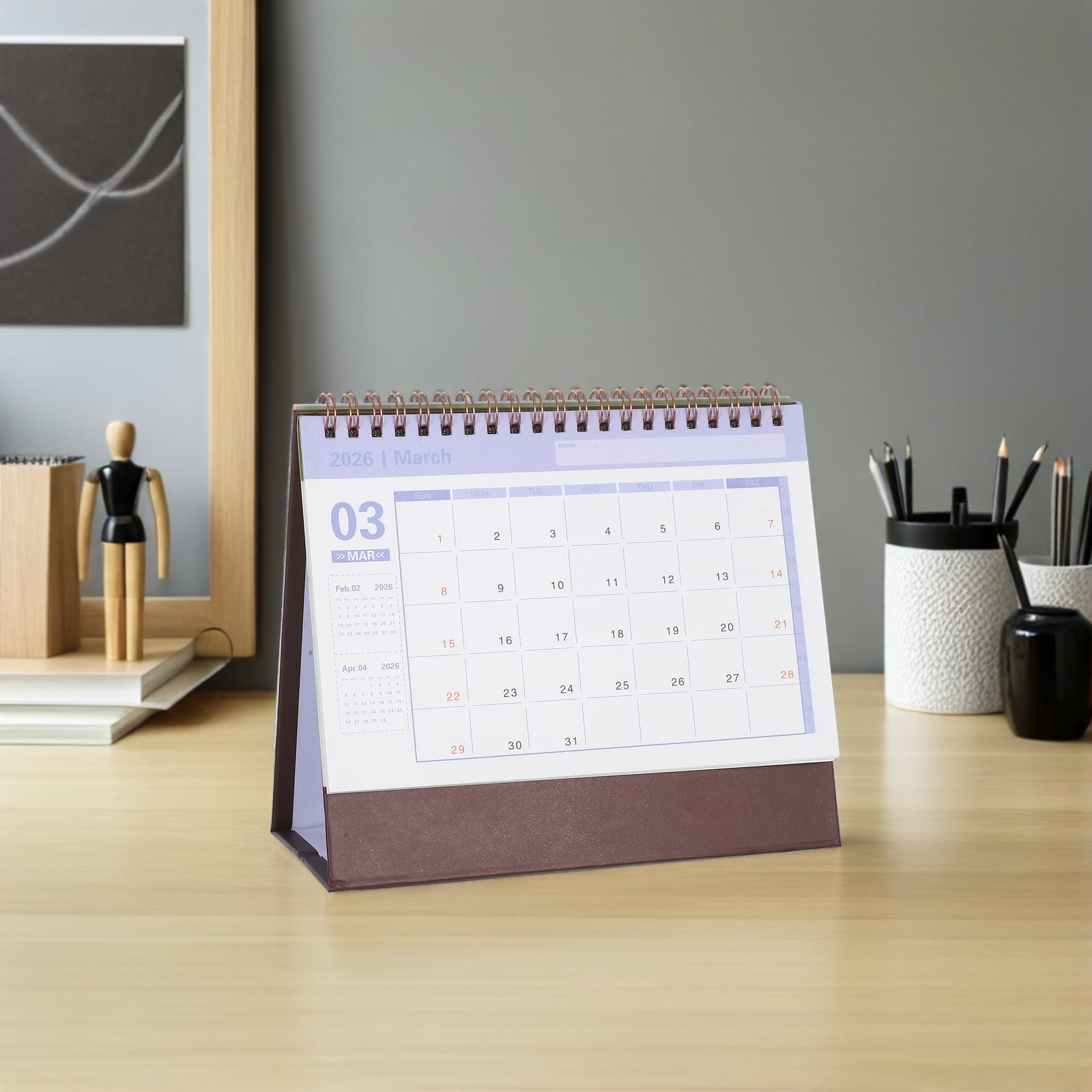Click here for Showeroro 2026 Small Desk Calendar Coffee Color Co... prices