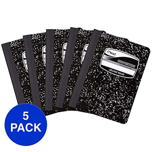 Mead Composition Books/Notebooks, College Ruled Paper, 100 Sheets, 5 ...