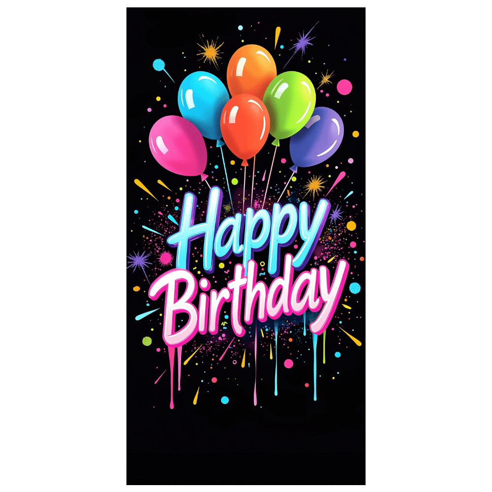 Click here for Yezdix Neon Style Happy Birthday Banner With Spray... prices