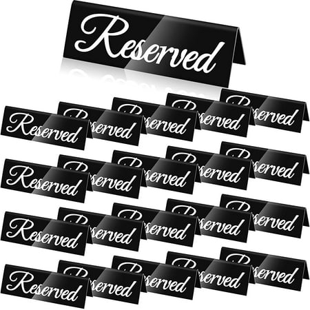 20 Pieces Reserved Sign Acrylic Reserved Table Tent Signs Reserved ...