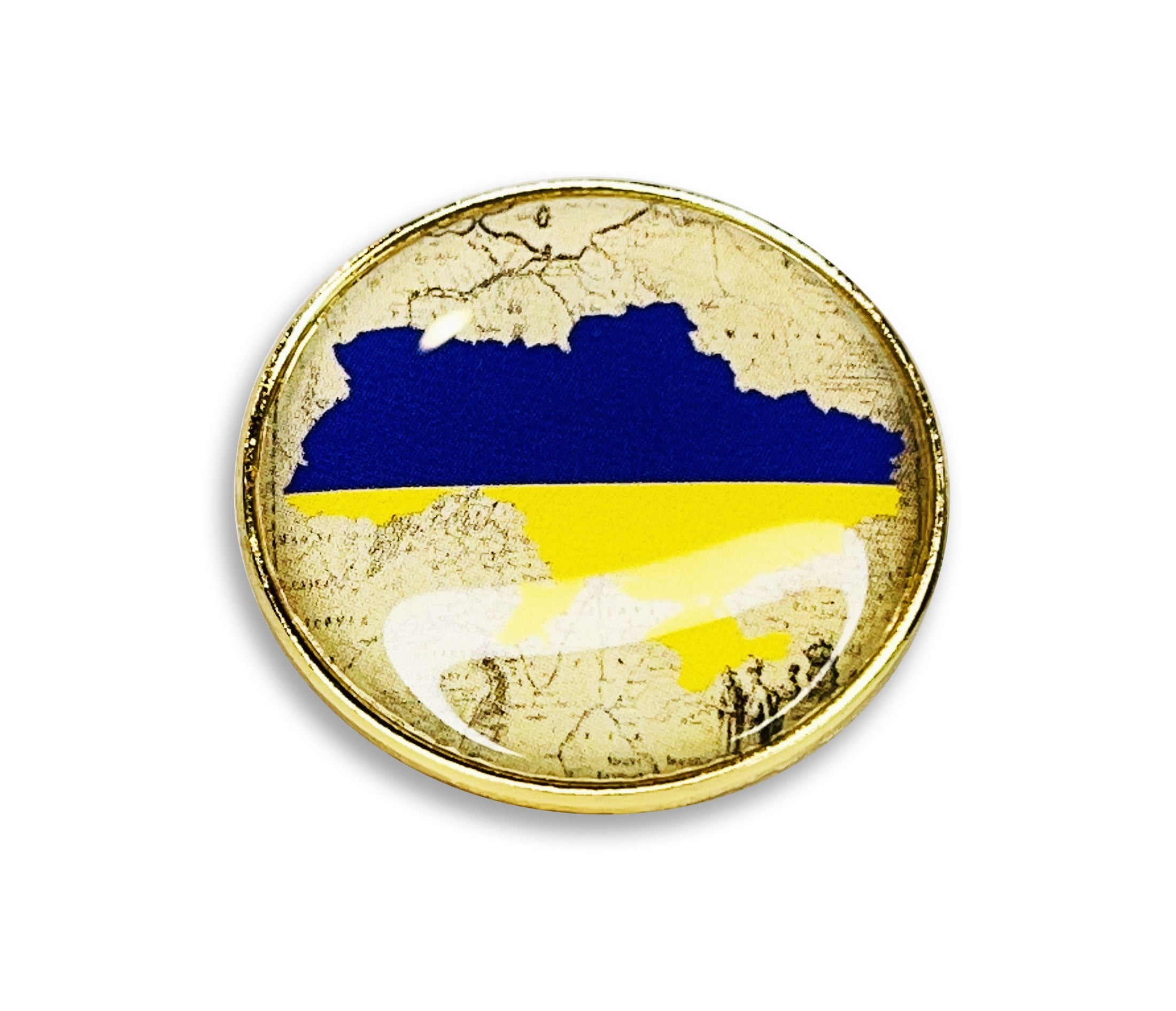 UKRAINE FLAG MAP PIN, Super Shiny Bright Ukrainian Flag Brooches Enamel ...