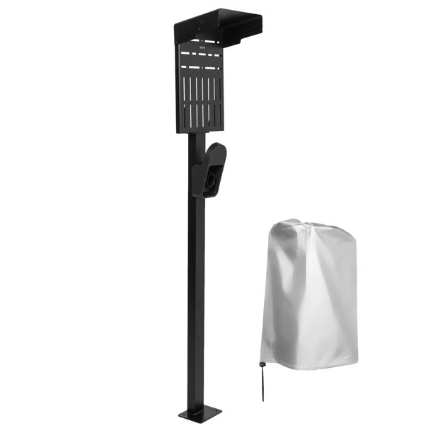 VIVO Black Electric Vehicle Charging Station Stand with Weather ...