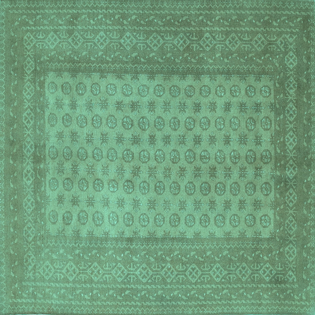 Ahgly Company Machine Washable Indoor Square Southwestern Turquoise ...