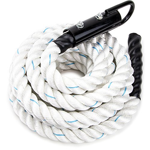 Crown Sporting Goods White Poly Dac Gym Climbing Rope, Knotless, 6 ...