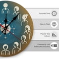 2D Flat Wall Clock Art Print, Silent Non Ticking Battery Operated ...