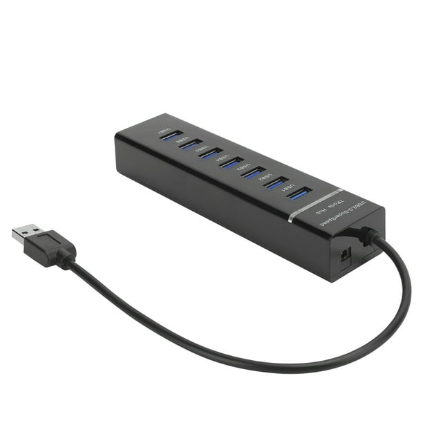Hub USB 3.0 Divisor de 7 puertos con indicador LED azul Alta velocidad 5 Gbps BYLP107 DC 5V ...