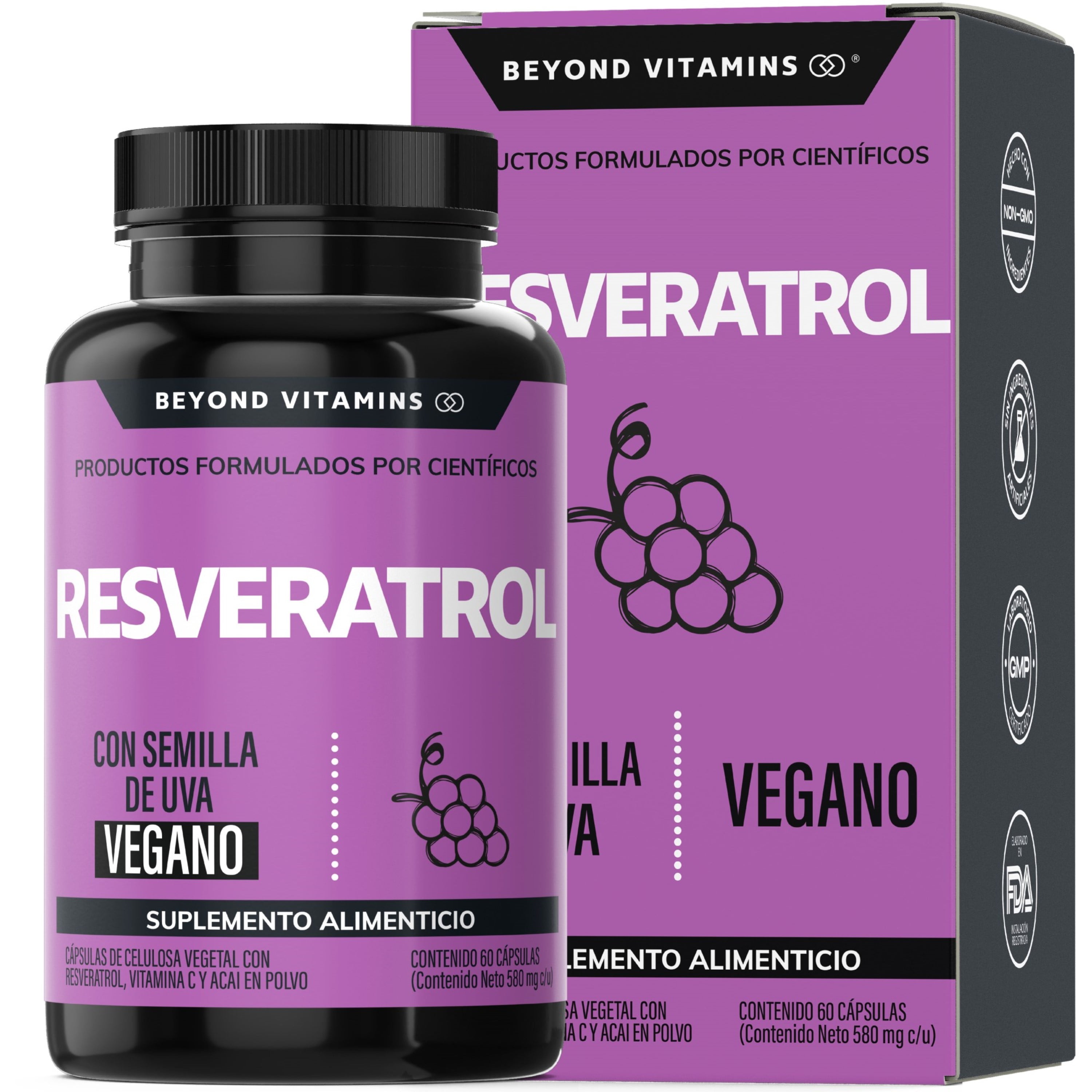 Suplemento Alimenticio Beyond Vitamins Resveratrol 60 cápsulas | Bodega ...