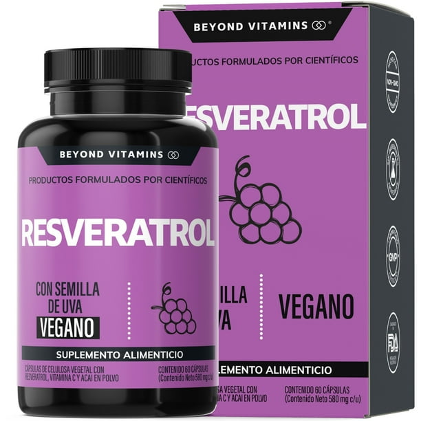 Suplemento Alimenticio Resveratrol Beyond Vitamins 60 cápsulas | Walmart en línea