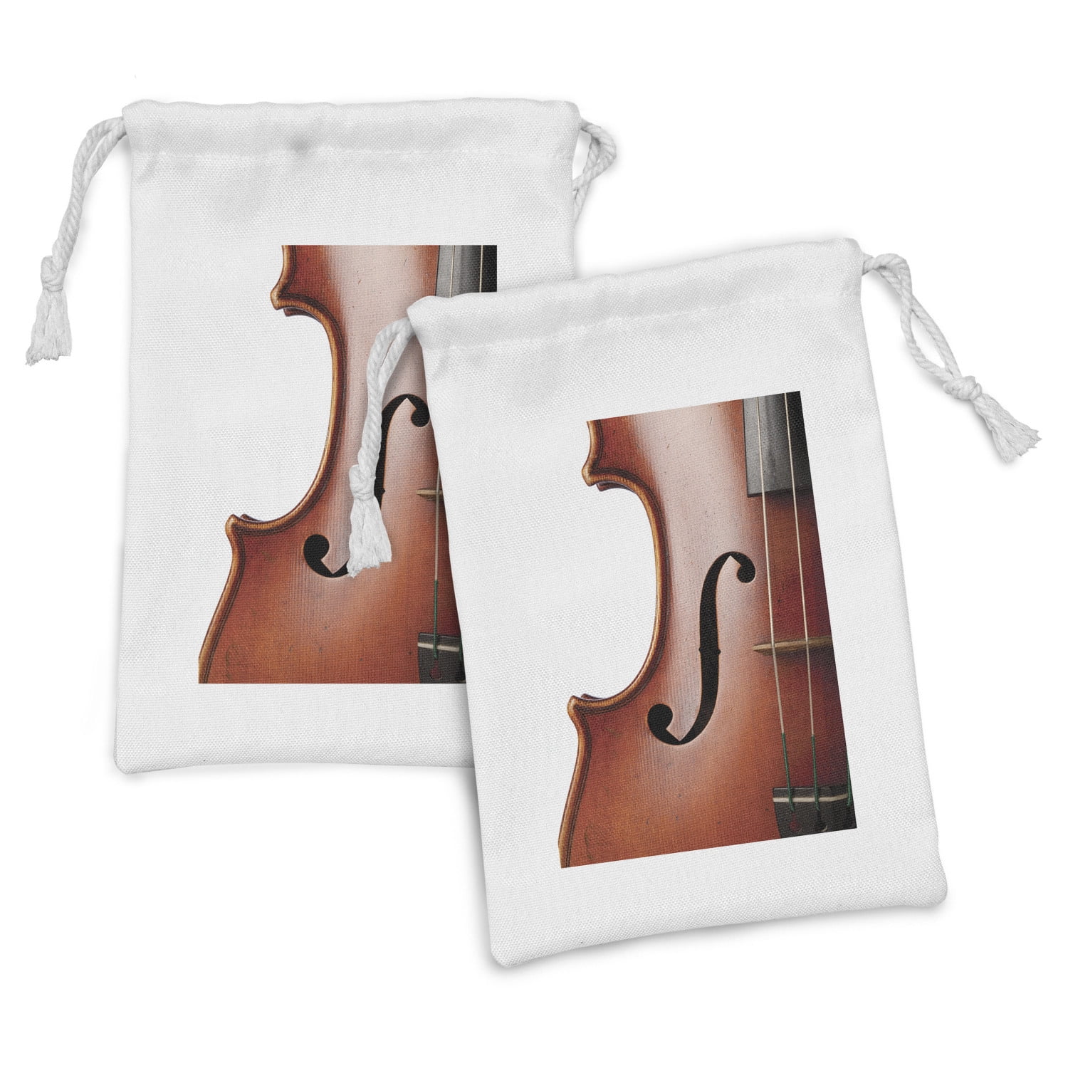Cello Fabric Pouch Set of 2, Macro Photography of Classical Music ...