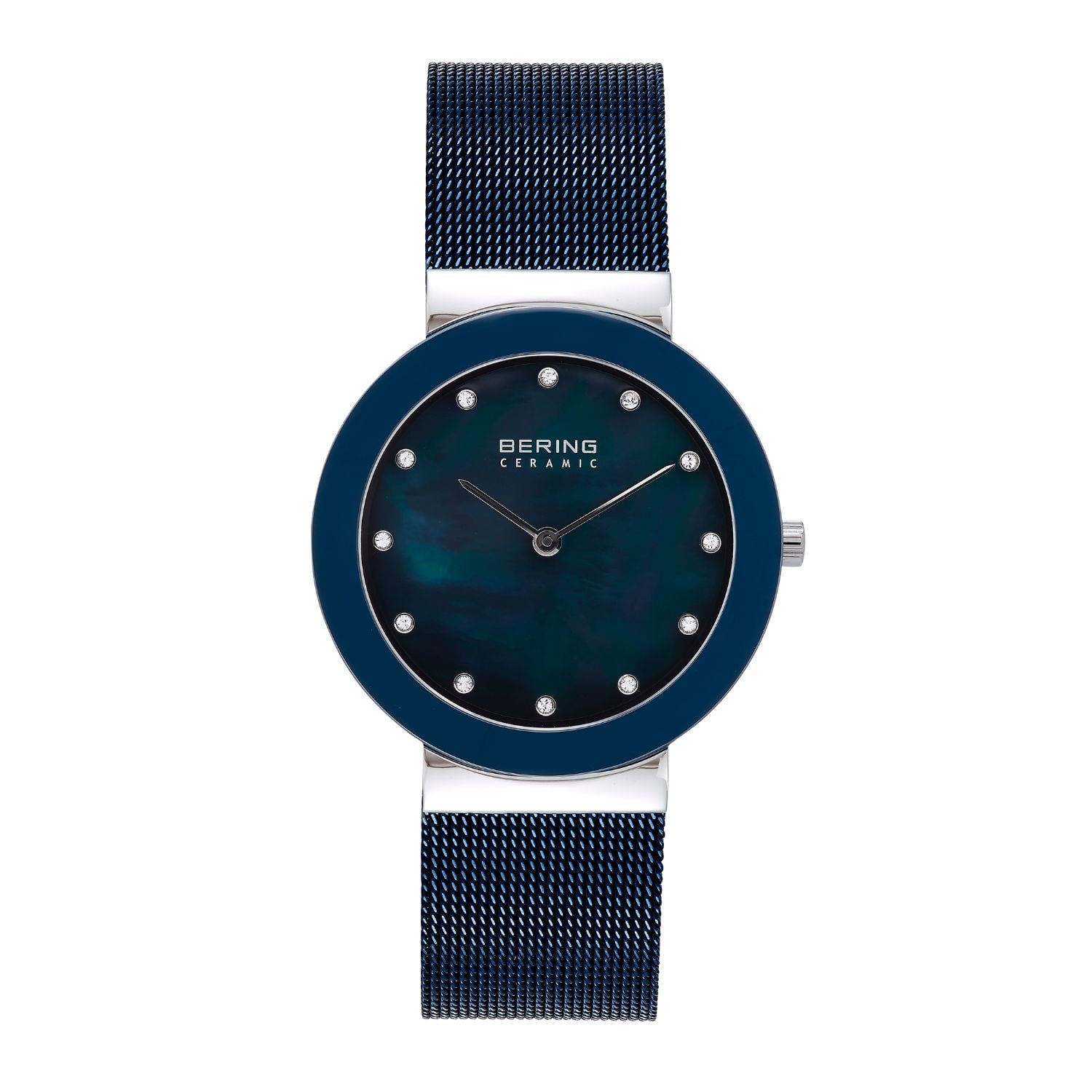 BERING - BERING Women's Ceramic Watch With Swarovski Elements & Blue ...