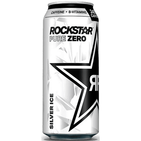 Rockstar Silver Ice (Pure Zero) Energy Drink, 473ml Pack of 12 ...