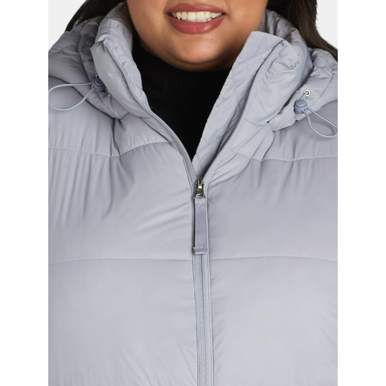 Ozark Trail Women's and Women's Plus Hooded Puffer Vest, Mid Ozark Trail Women's and Women's Plus Hooded Puffer Vest, Mid