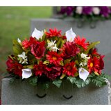 Sympathy Silks 30” Artificial Silk Cinnamon Daisy Cemetery Bouquet ...