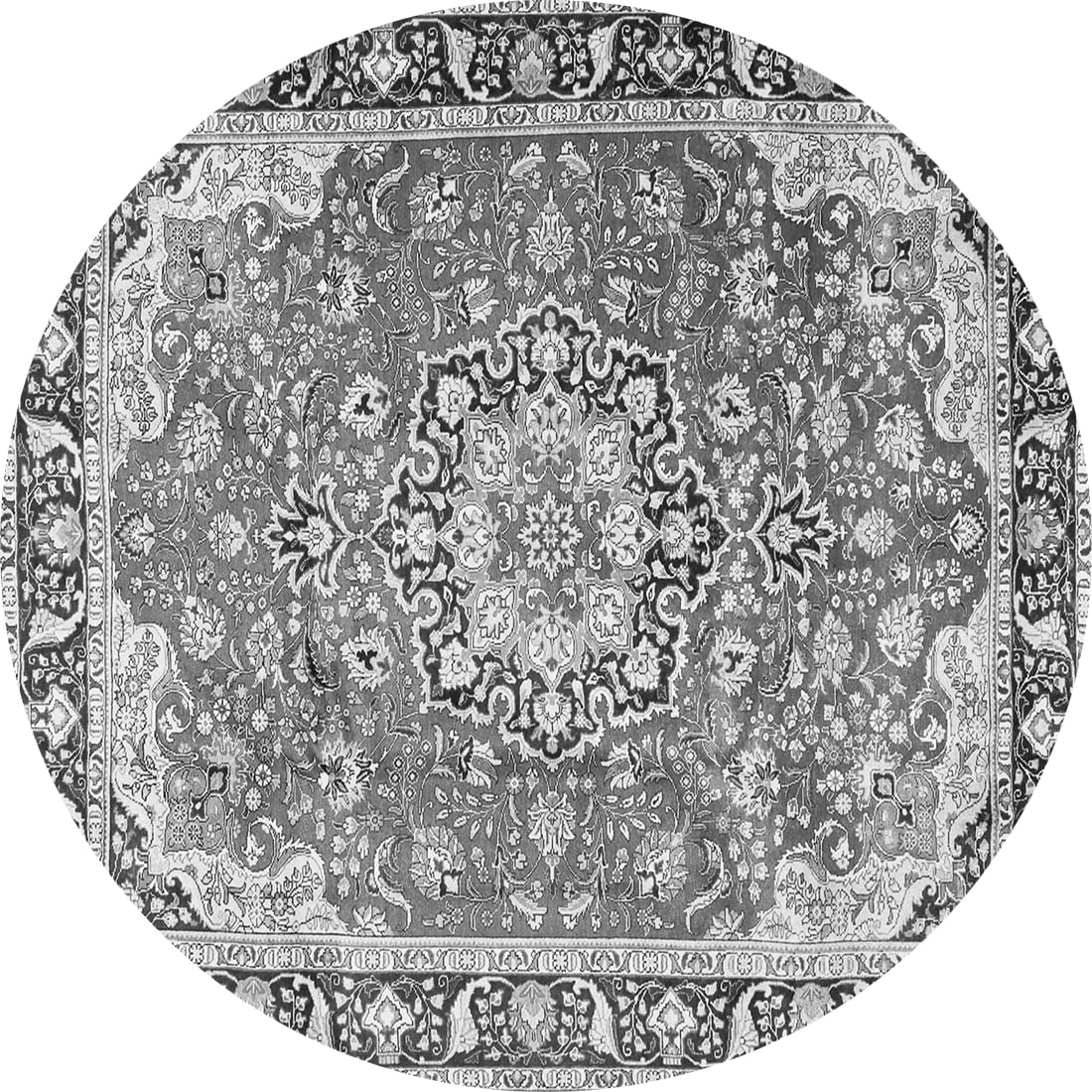 Ahgly Company Indoor Round Persian Gray Traditional Area Rugs, 8' Round ...