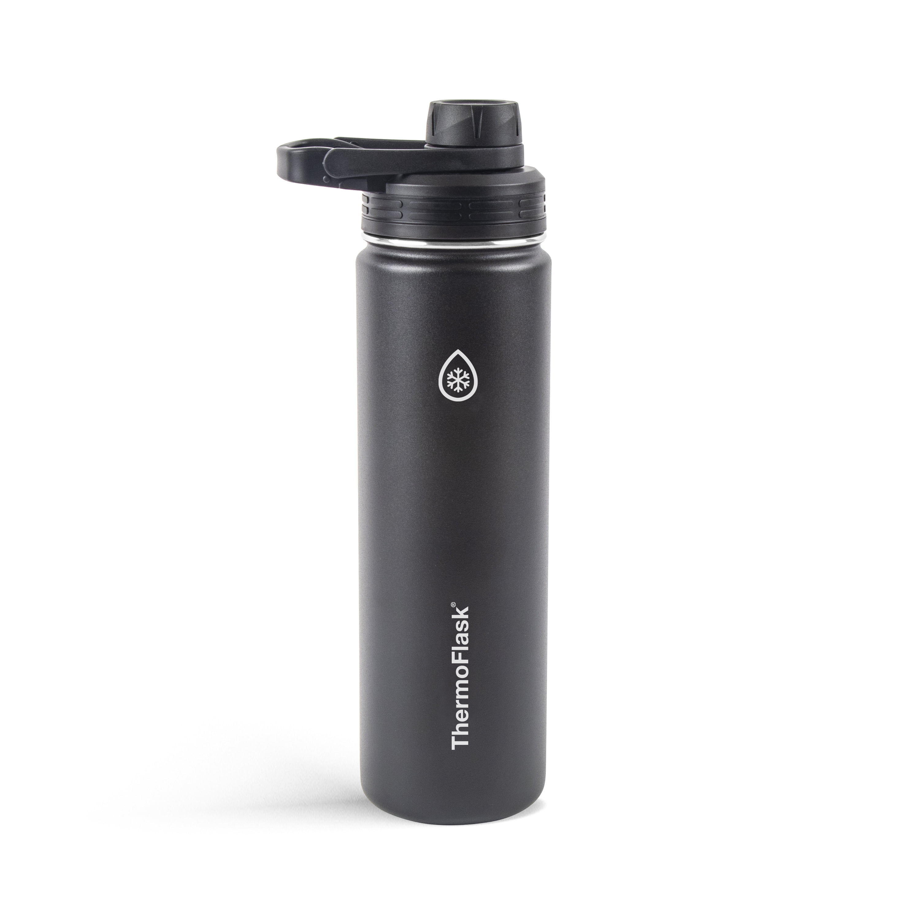 ThermoFlask 22 oz Insulated Stainless Steel Chug Water Bottle, Onyx ...