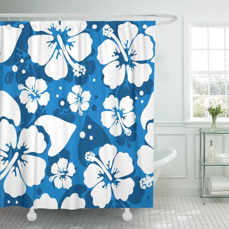 Hawaiian Flower Design Blue