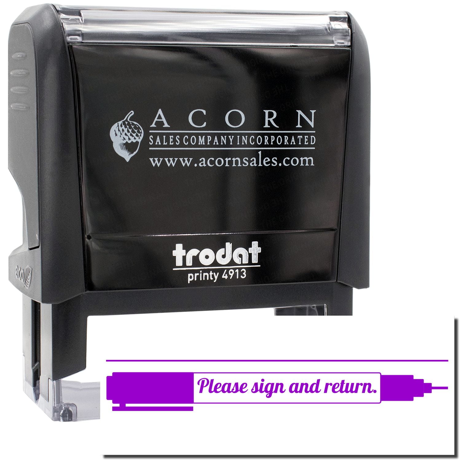 Large Self-Inking Please Sign and Return with Pen Stamp, Trodat Printy ...