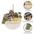 1Pcs White Rustic Welcome Sign with Burlap Bow for Front Door Wall ...