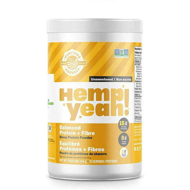 Unsweetened,454g - Hemp Yeah Balanced Protein + Fibre Powder - 15g ...