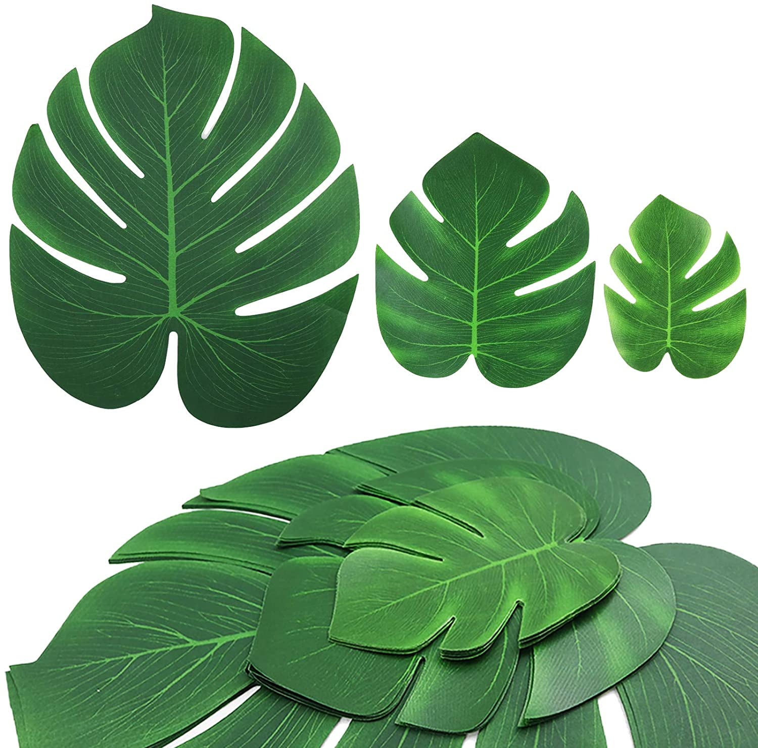 90 Pcs Artificial Tropical Palm Leaves Party Decoration Monstera Fake 90-pcs-artificial-tropical-palm-leaves-party-decoration-monstera-fake