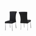 Black Silver Side Chairs (Set of 2) - Channel Tufted Back Modern ...