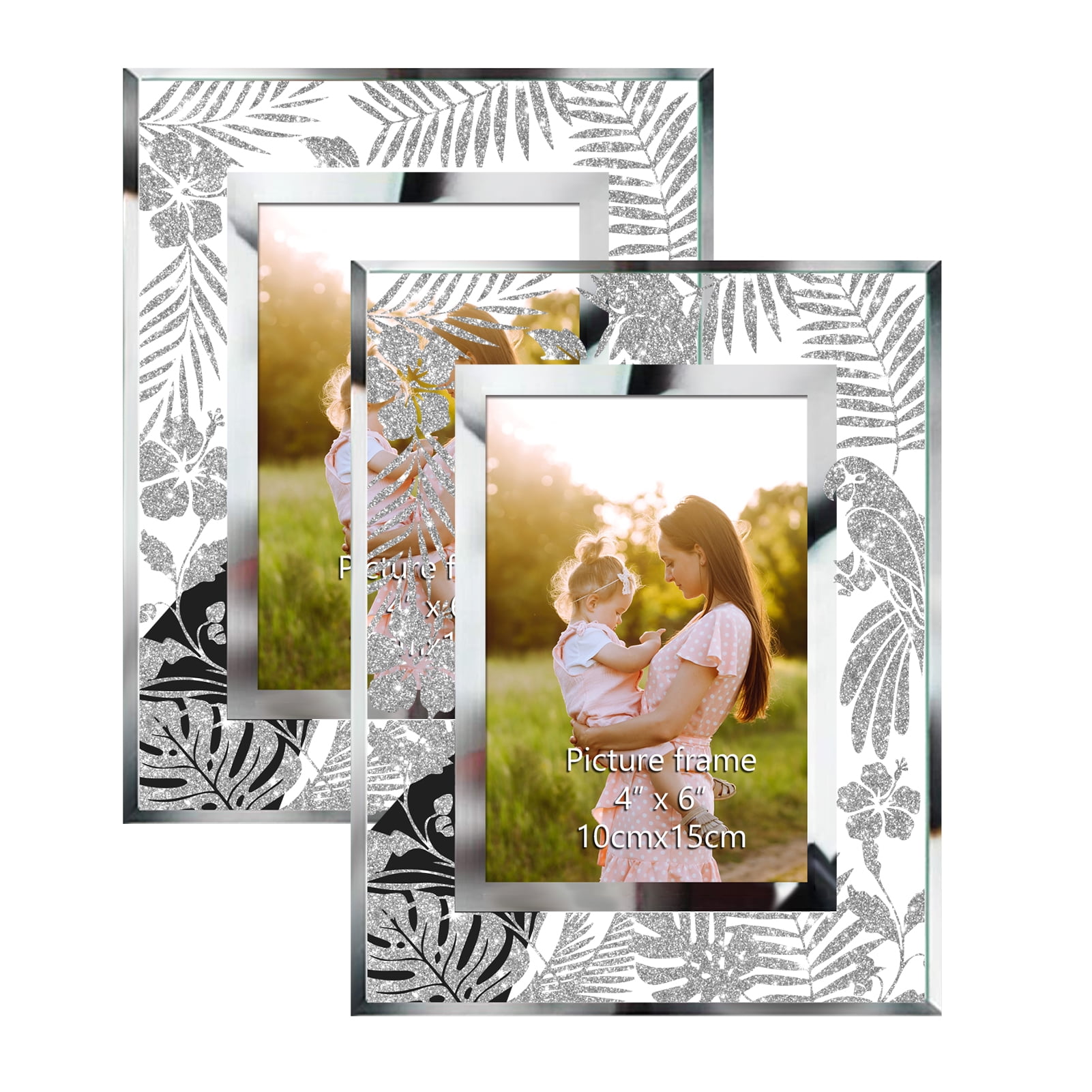 4x6 Picture Frames Set of 2,Glass 4 by 6 Photo Frames for Tabletop ...