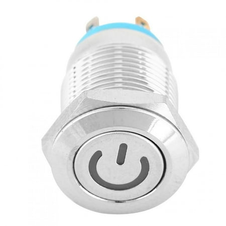 Flat Switch, Pin Switch Button, Push Button Switch Durable Blue LED ...