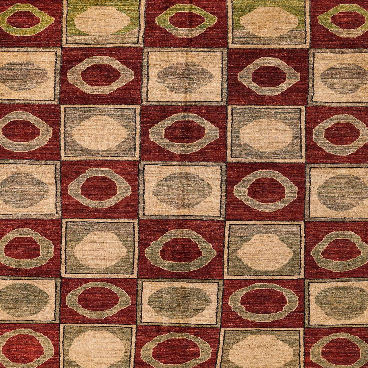 Ahgly Company Indoor Square Abstract Red Abstract Area Rugs, 6' Square ...