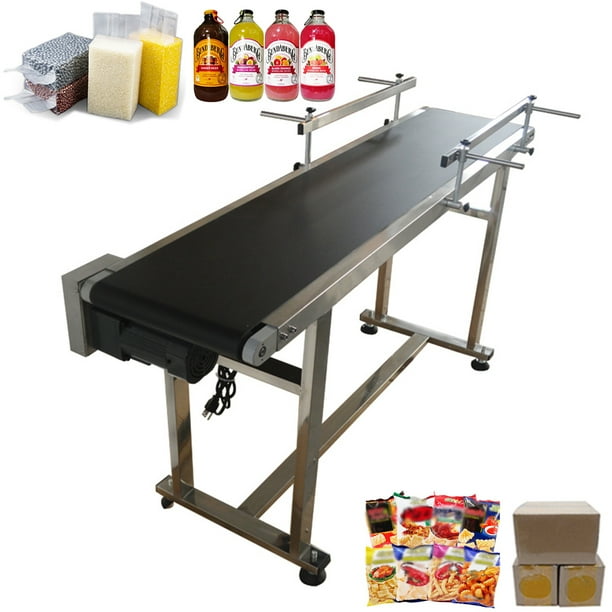 TECHTONGDA Belt Conveyor 59"*11.8" Black PVC Belt Conveyor Systems With ...