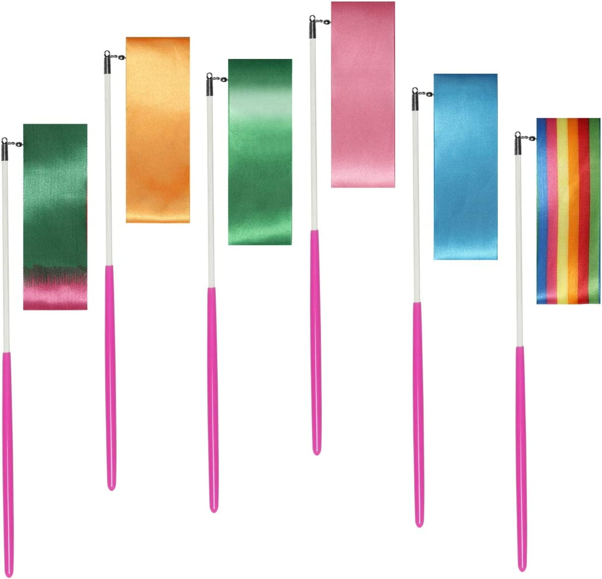 Naler 6Pcs Gymnastics Dance Ribbon, Colorful Gym Ballet Streamer with ...