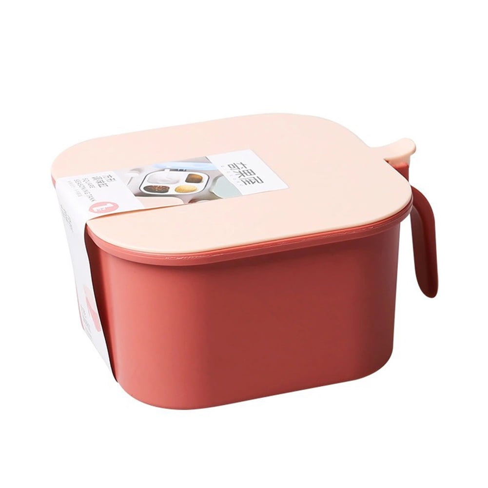 Seasoning Rack Spice Pots - 4 Piece Storage Container Condiment Jars ...