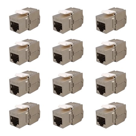 12x Keystone module Cat 6a - stp connector - shielded RJ45, mounting ...