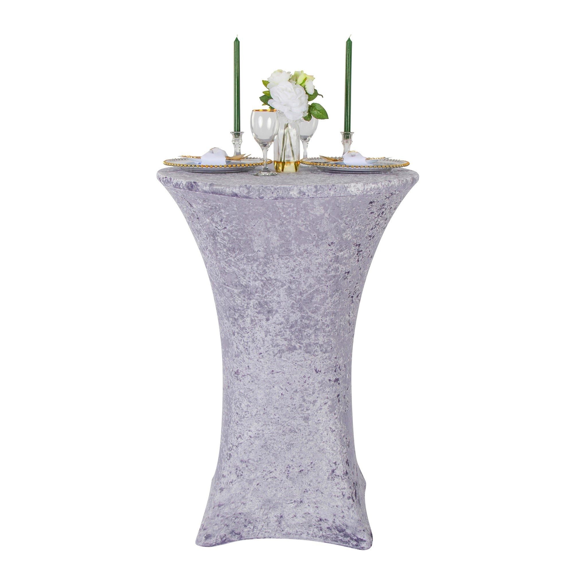 Velvet Spandex Cocktail Round Table Cover Stretchable Tablecloth 32 ...