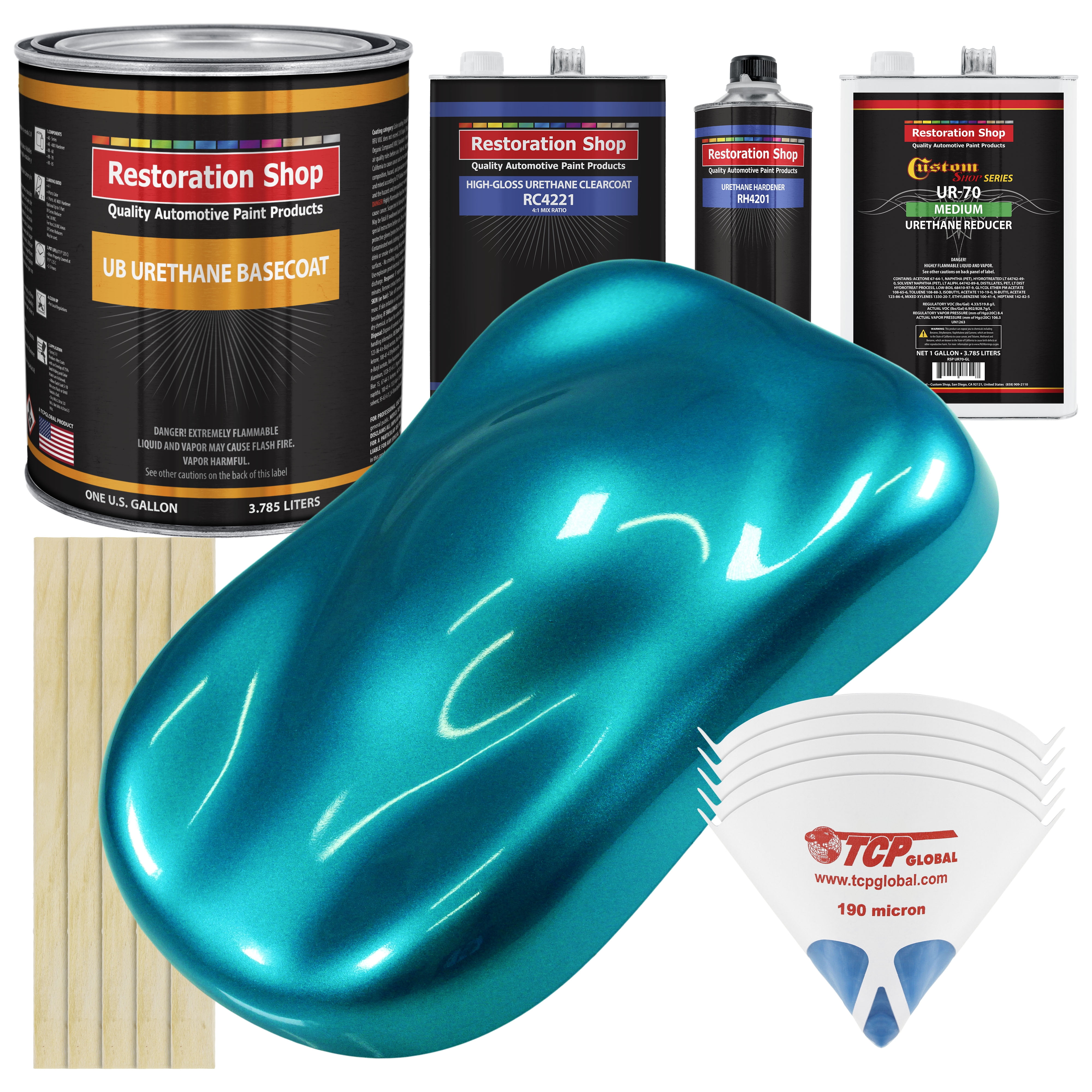Teal Green Metallic Gallon URETHANE BASECOAT CLEARCOAT Car Auto Body ...
