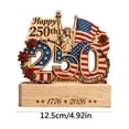 4.9In 2D Flat Wooden Desk Ornament Usa Flag Rose Patriotic Solid Table ...