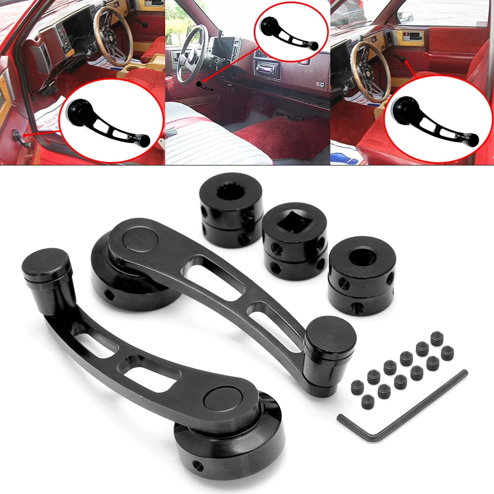 Set Black Car Window Crank Handle Winder Billet Aluminum 0.4" with 16 ...