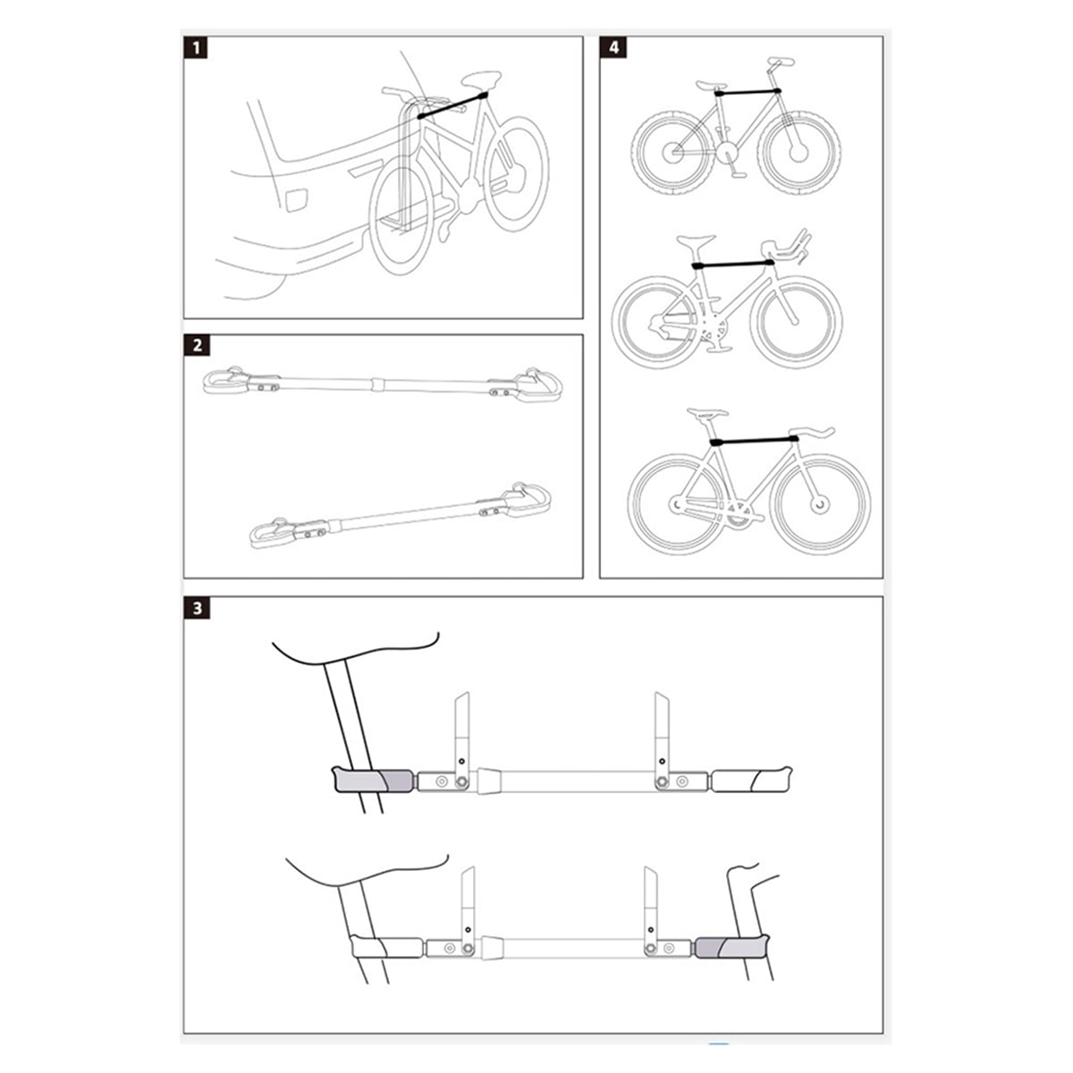 Buy Capacity 30Kg/66Lbs Bike Bicycle Top Tube Cross-Bar Frame ...