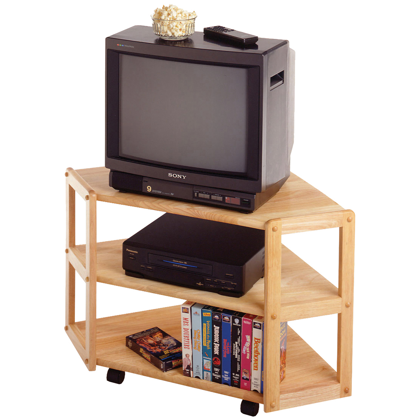 Winsome Wood 83423 Natural Wood Corner Media Cart - Walmart.com