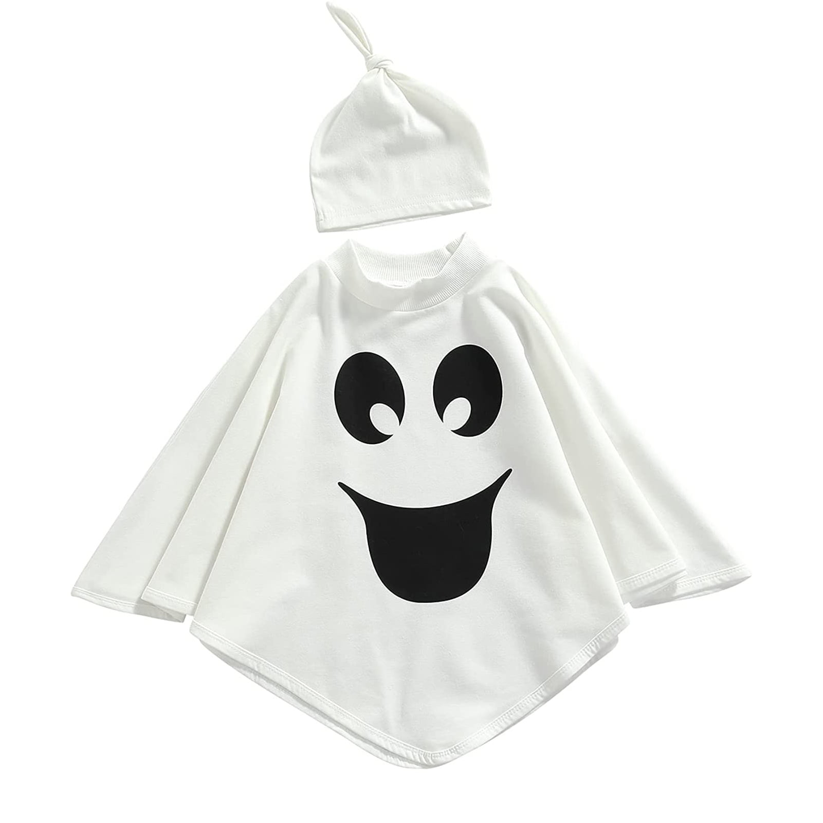 URMAGIC Toddler Kid Baby Girls Boys Halloween Costume White Ghost Smile Cape Cloak Fancy Party ...