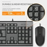Suproot USB Wired Mouse Keyboard Set, 1200dpi Mice Mechanical Feeling ...