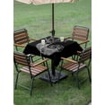 Abstract Conch Square Outdoor Tablecloth with Umbrella Hole Marine Life ...