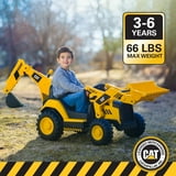 Kid Trax 12V CAT Backhoe Loader Ride-On Excavator with Working Loaders ...