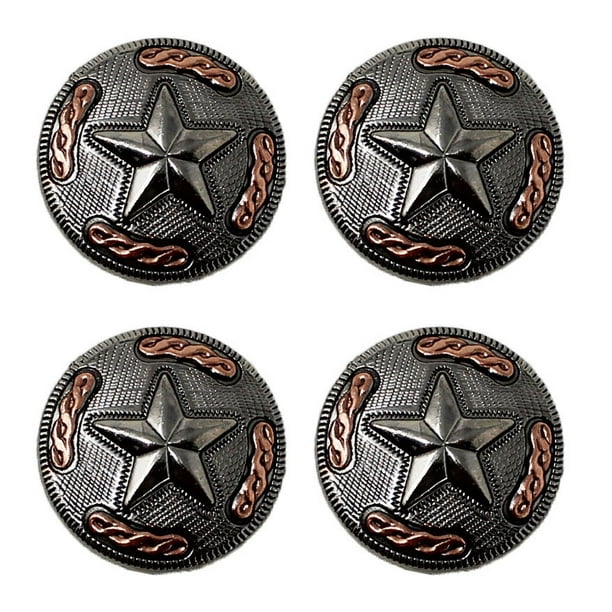 Set of 4 Conchos Western Saddle Tack Copper Lone Star Co548 - Walmart.com