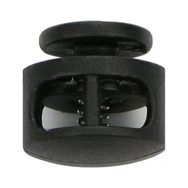 100 Pieces Plastic Stopper Shoelace Cord Lock Single Double Hole Spring ...