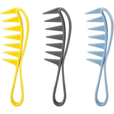2Pcs Wide Tooth Comb, Large Tooth Curl Comb Shark Teeth Comb for Women ...