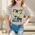 Big Girls T Shirts Fashionable Letter Round Neck Short Sleeved Workout ...
