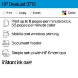 HP DeskJet 3772 All-in-One Wireless Color Inkjet Printer - Instant Ink ...