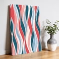 Abstract Stripes Canvas Wall Art for Living Room, Geometric Curves Teal ...