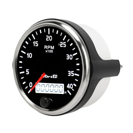 RPM Gauge, LCD Display Tachometer White Amber Backlight For Diesel ...