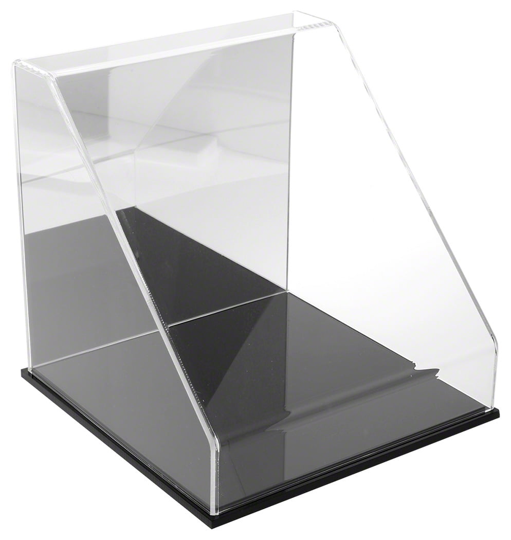 Plymor Clear Acrylic Slanted Front Display Case with Black Base (Mirror ...